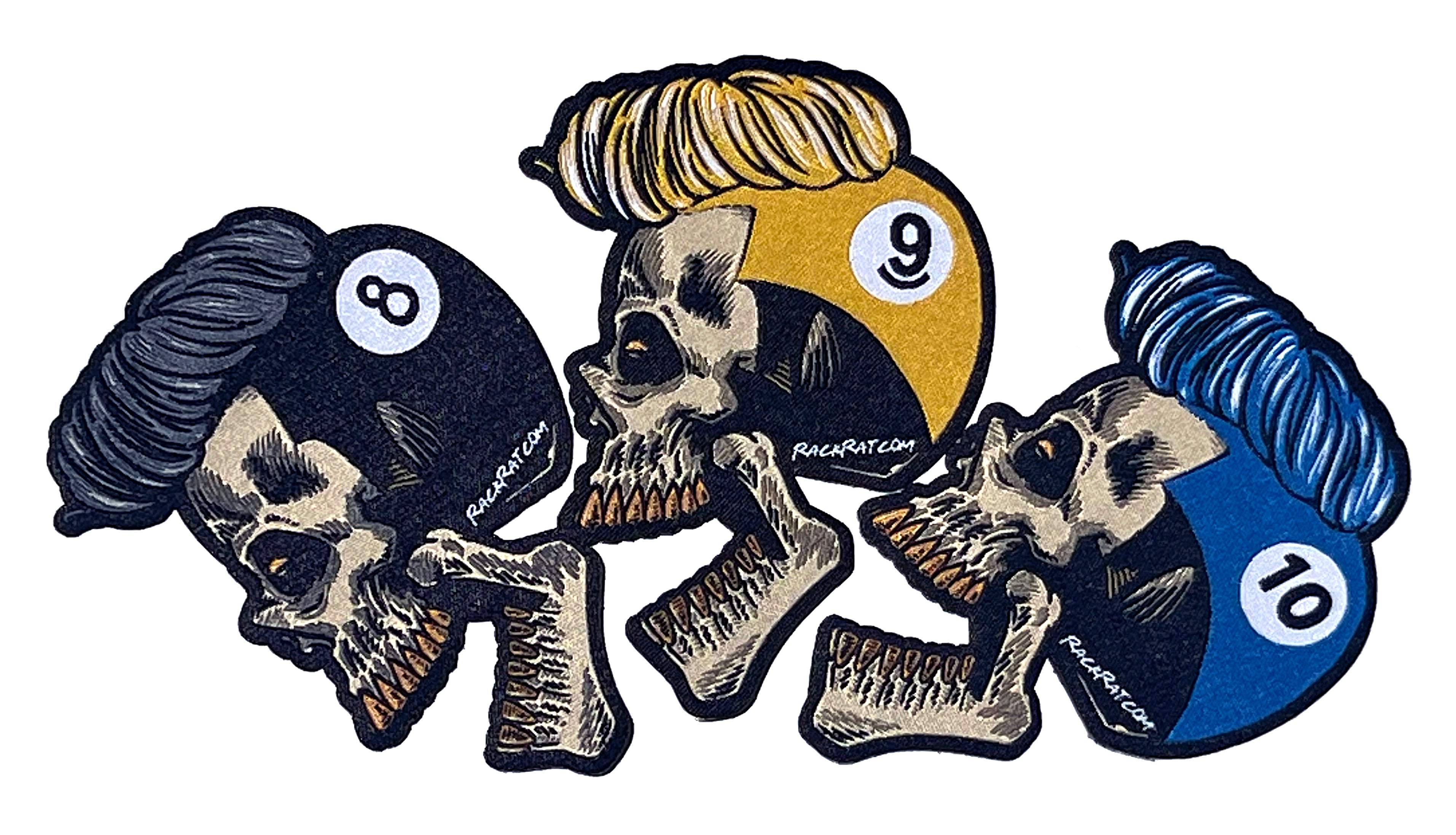 8-9-10 Ball Tattoo Skull Patch – KAMUI USA Store